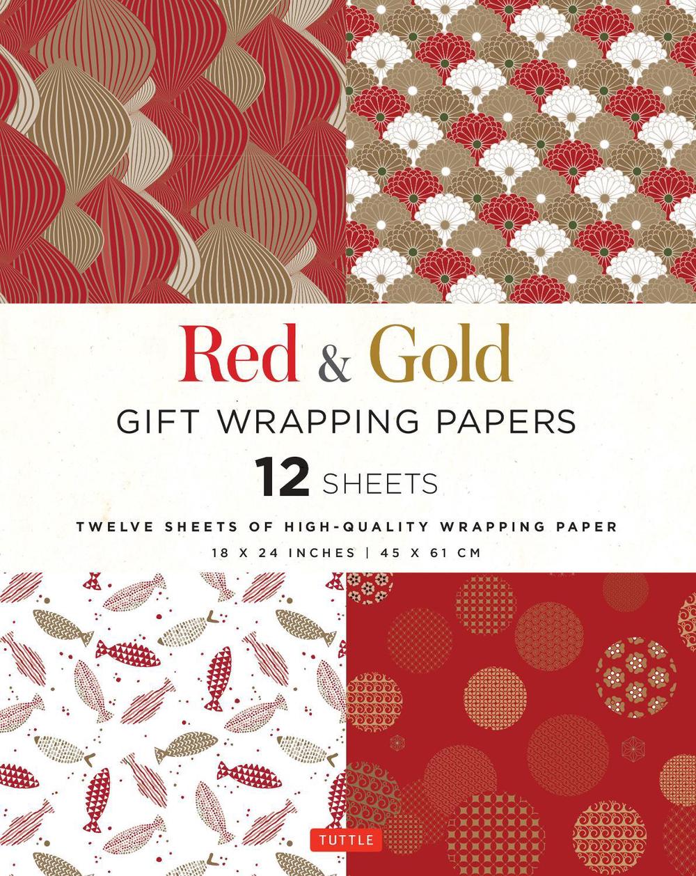 Red & Gold Gift Wrapping Papers - 12 Sheets | Buy online at The Nile