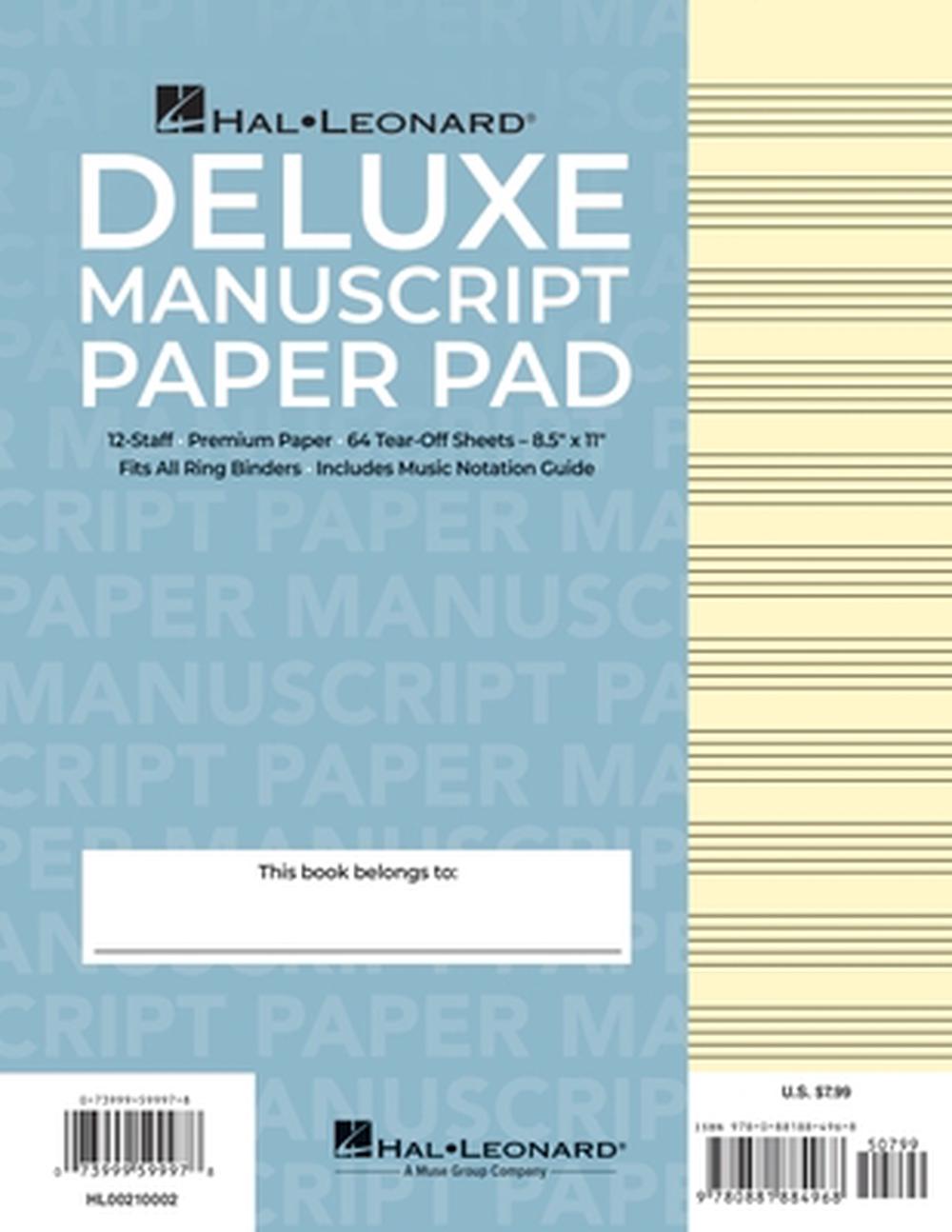 Manuscript Paper (Deluxe Pad)(Blue Cover), Paperback, 9780881884968 ...