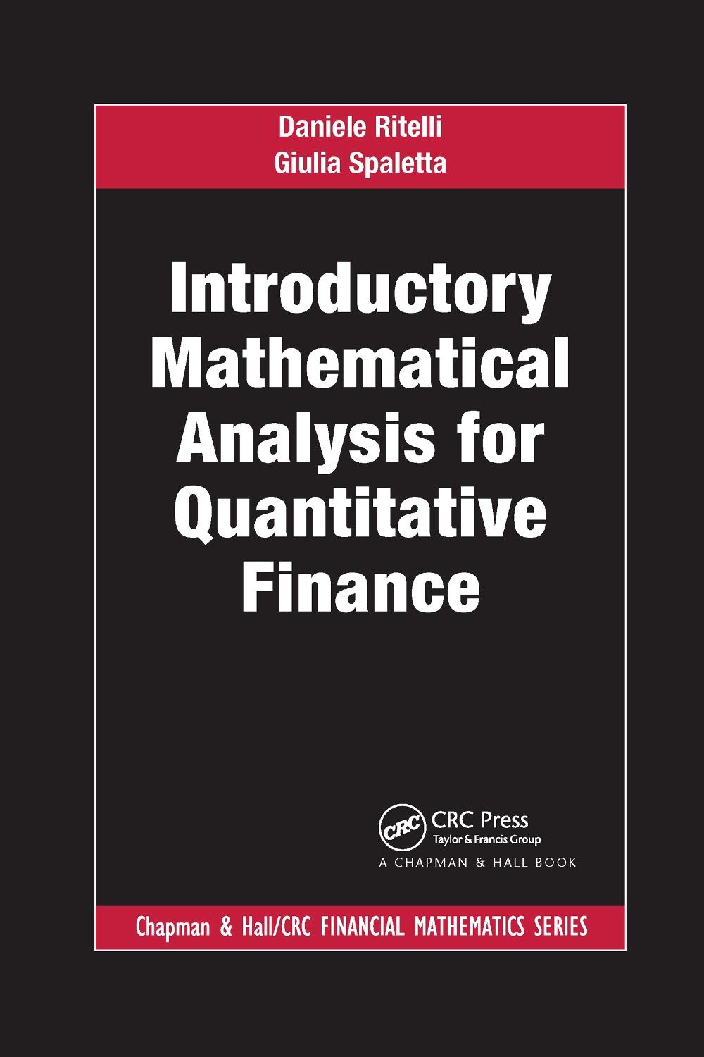 Introductory Mathematical Analysis for Quantitative Finance by Daniele ...
