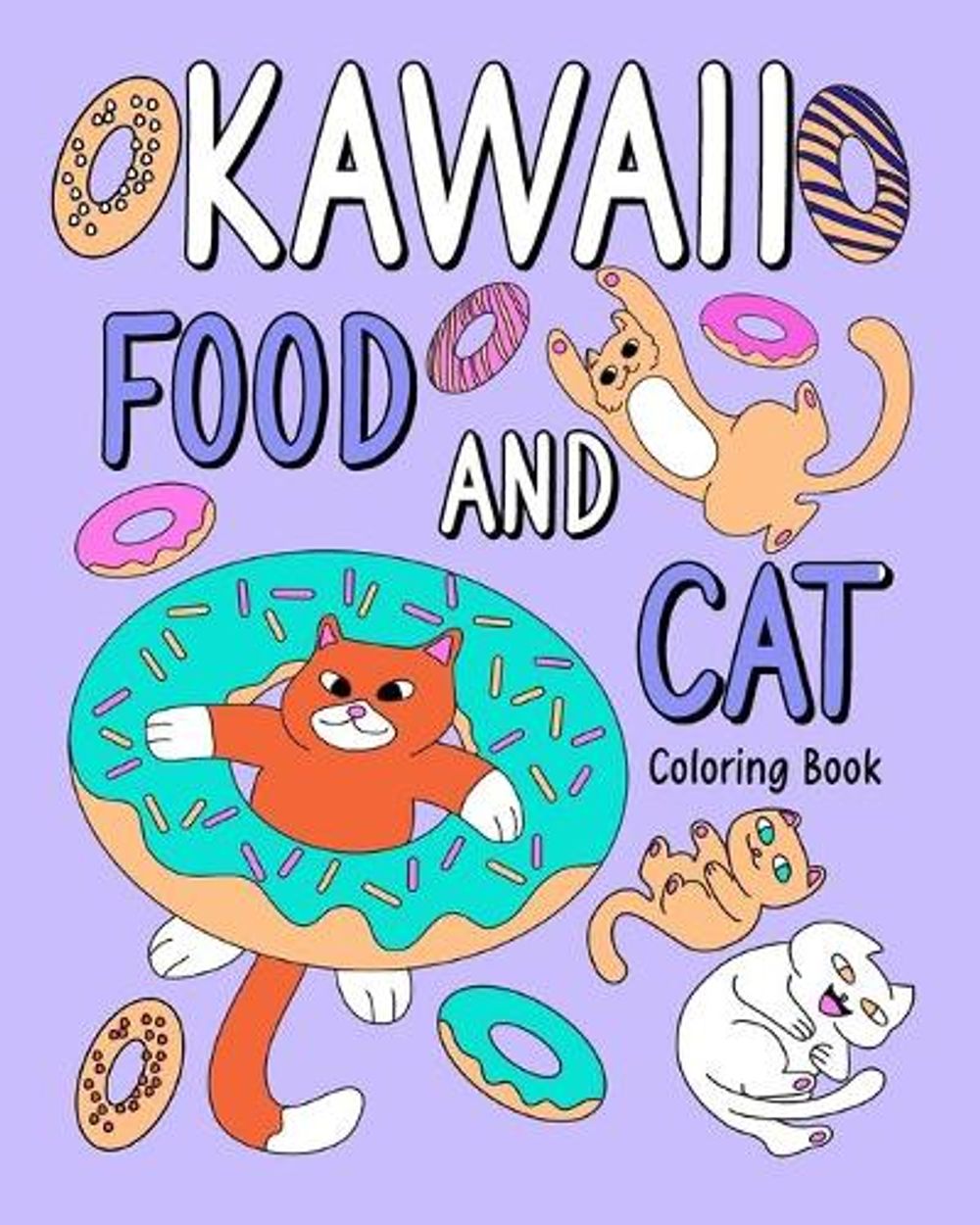 Kawaii Food and Cat Coloring Book by Paperland, Paperback ...