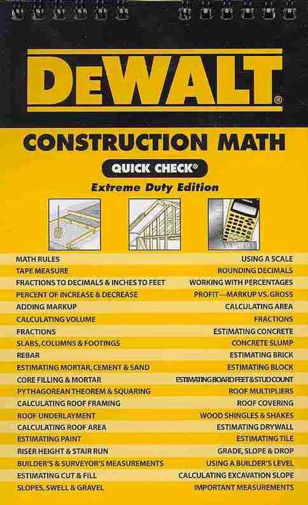Dewalt Construction Math Quick Check: Extreme Duty Edition by ...