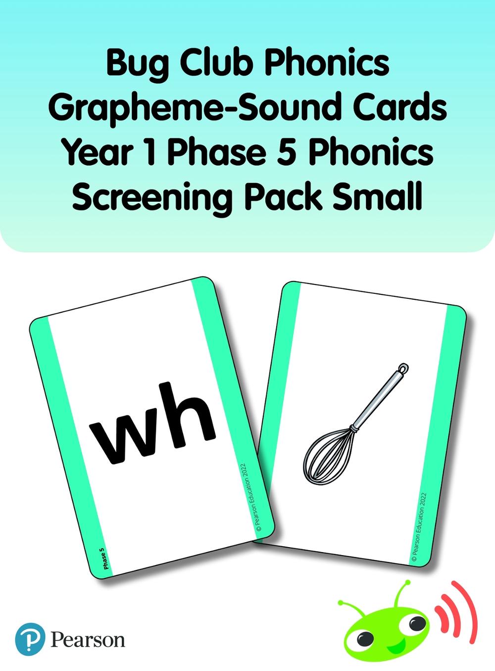 Bug Club Phonics Grapheme-Sound Cards Year 1 Phase 5 Phonics Screening ...