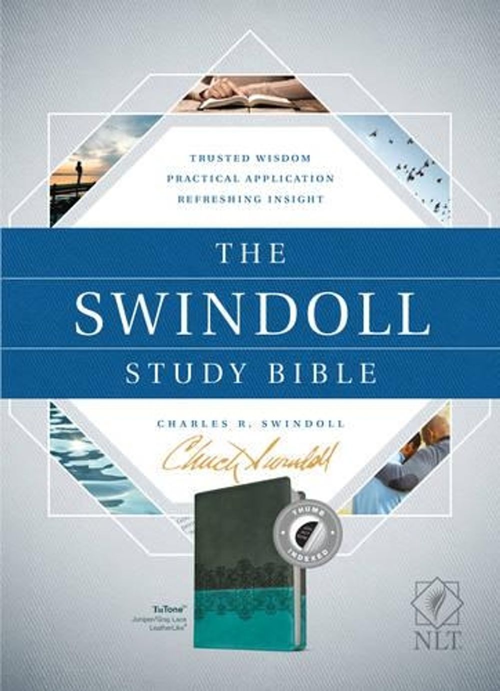 The Swindoll Study Bible NLT, Tutone by Tyndale, Leather, 9781414395418 ...