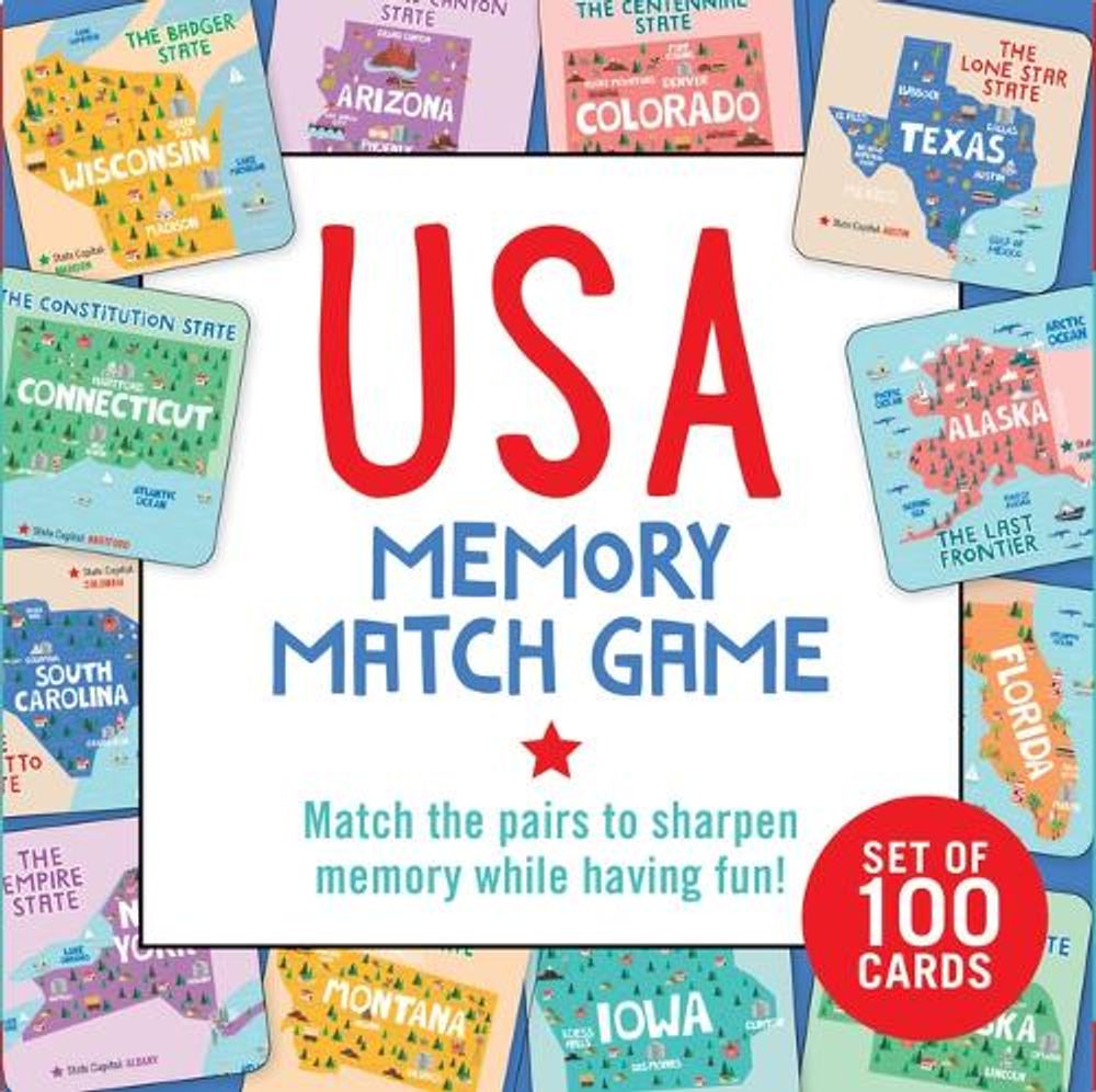 USA Memory Match Game (Set of 100 Cards) by Peter Pauper Press ...