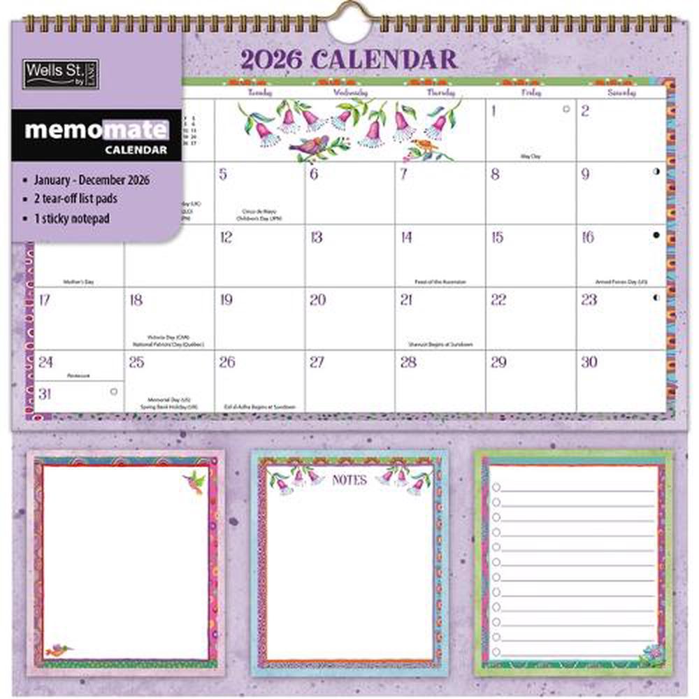 Simple Inspirations 2026 Memomate Spiral Calendar by Debi Hron ...