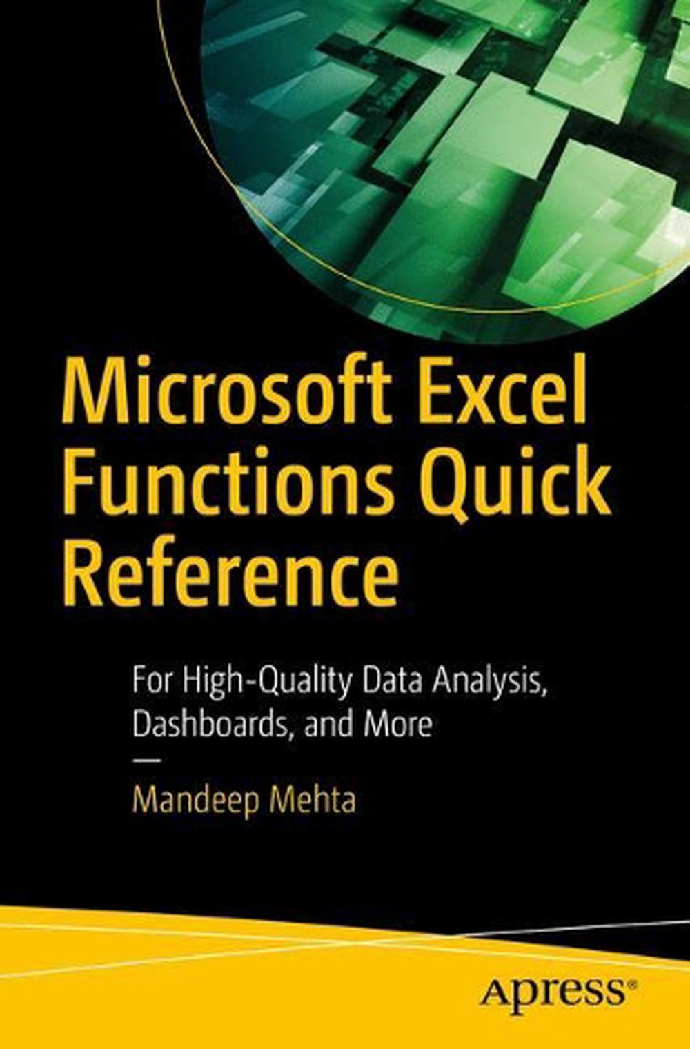 Microsoft Excel Functions Quick Reference by Mandeep Mehta, Paperback ...