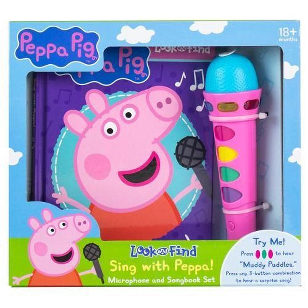 Peppa Pig: Sing with Peppa! Look and Find Microphone and Songbook Set ...