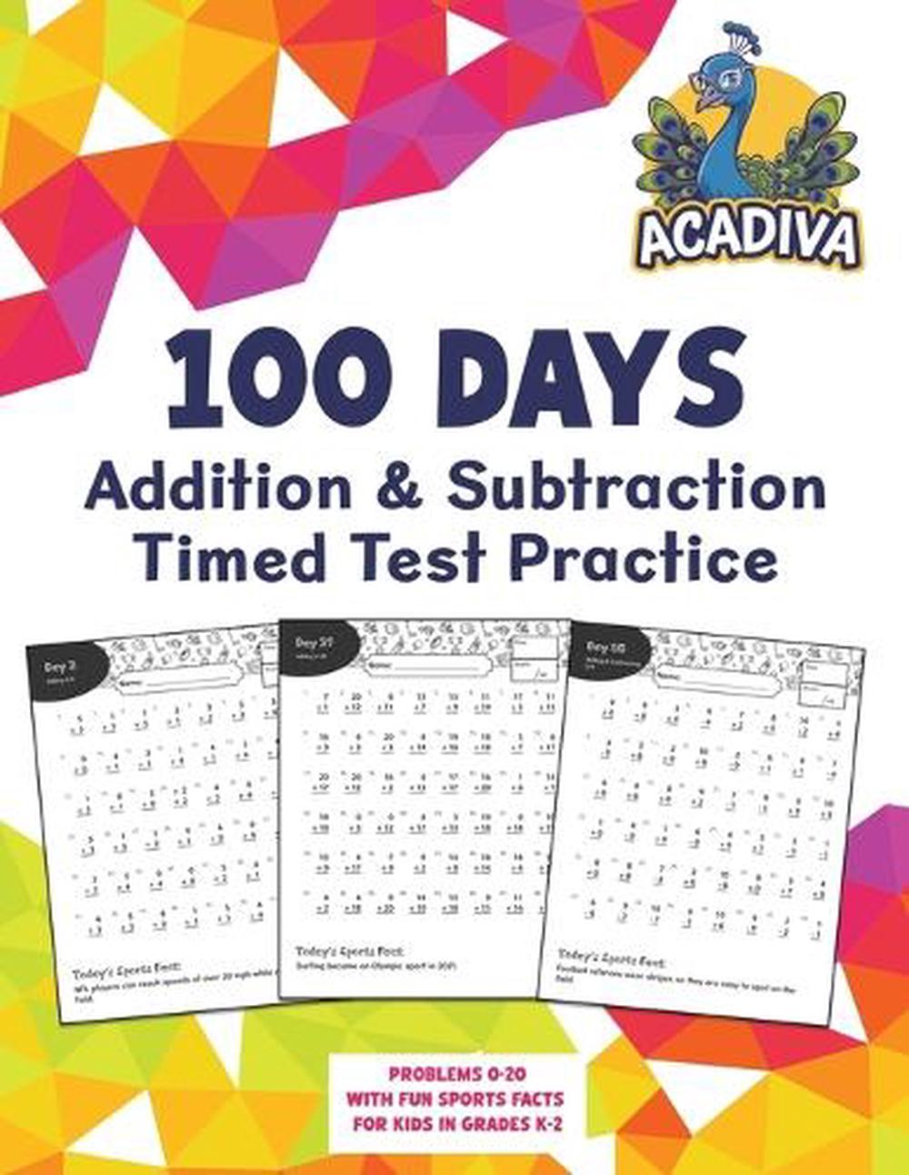 100 Days of Addition and Subtraction Timed Test Practice (0-20) by ...