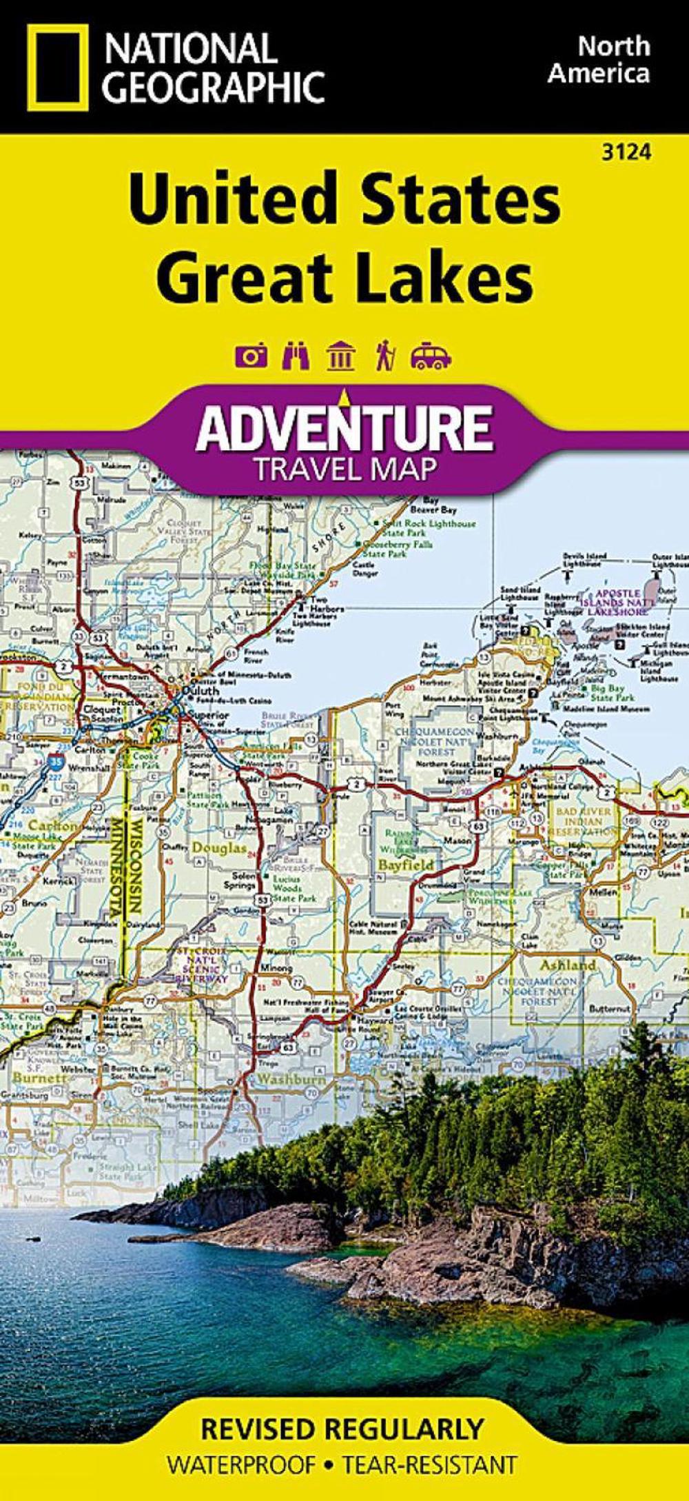 United States, Great Lakes Adventure Maps by National Geographic Maps ...