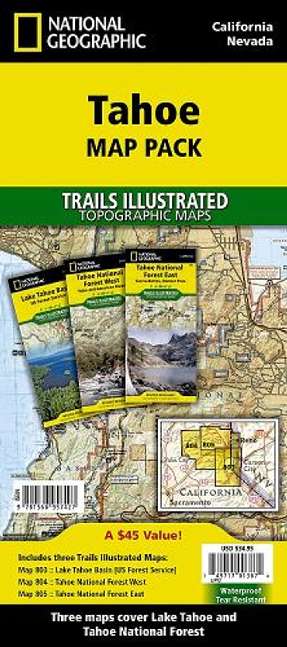 Tahoe [map Pack Bundle] by National Geographic Maps, Folded ...