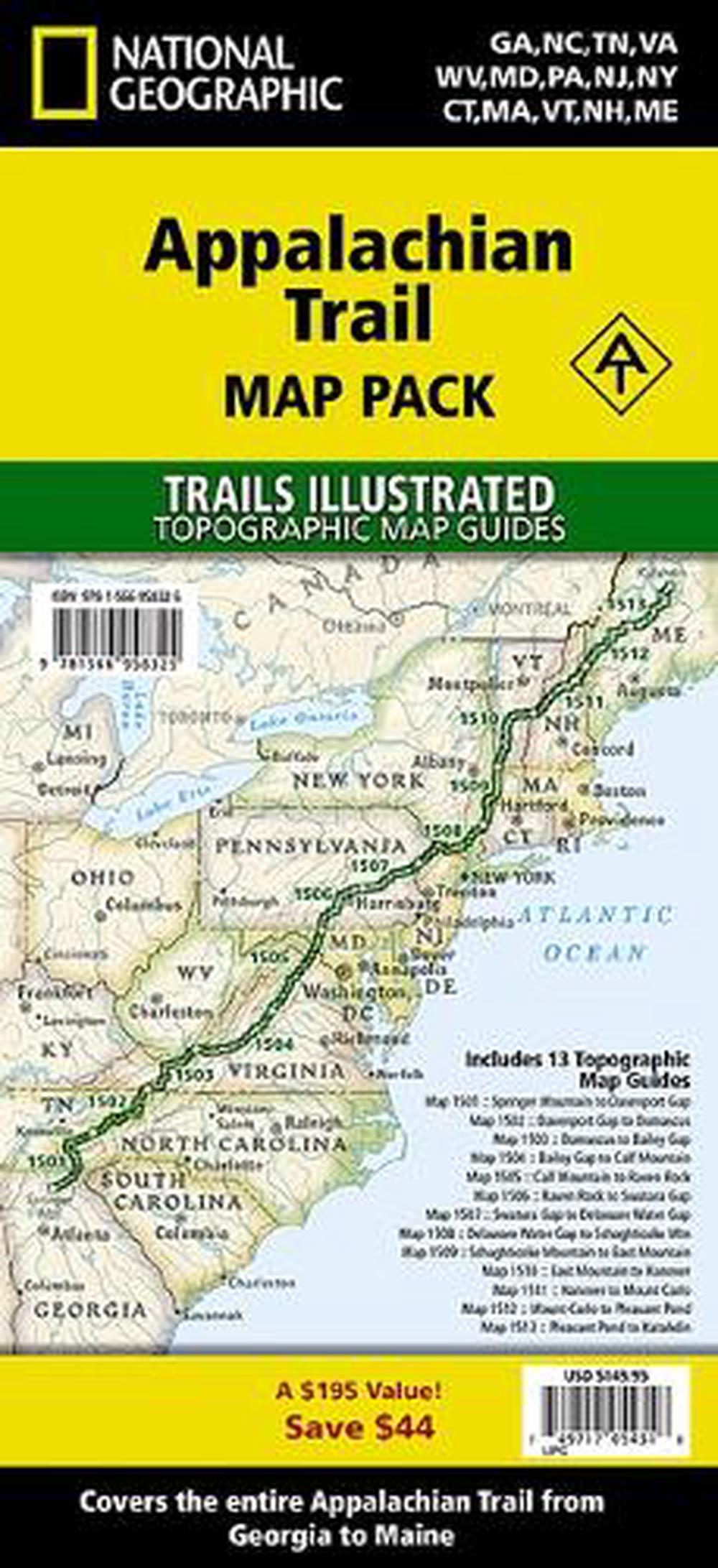 Appalachian Trail [Map Pack Bundle] by National Geographic Maps, Folded ...