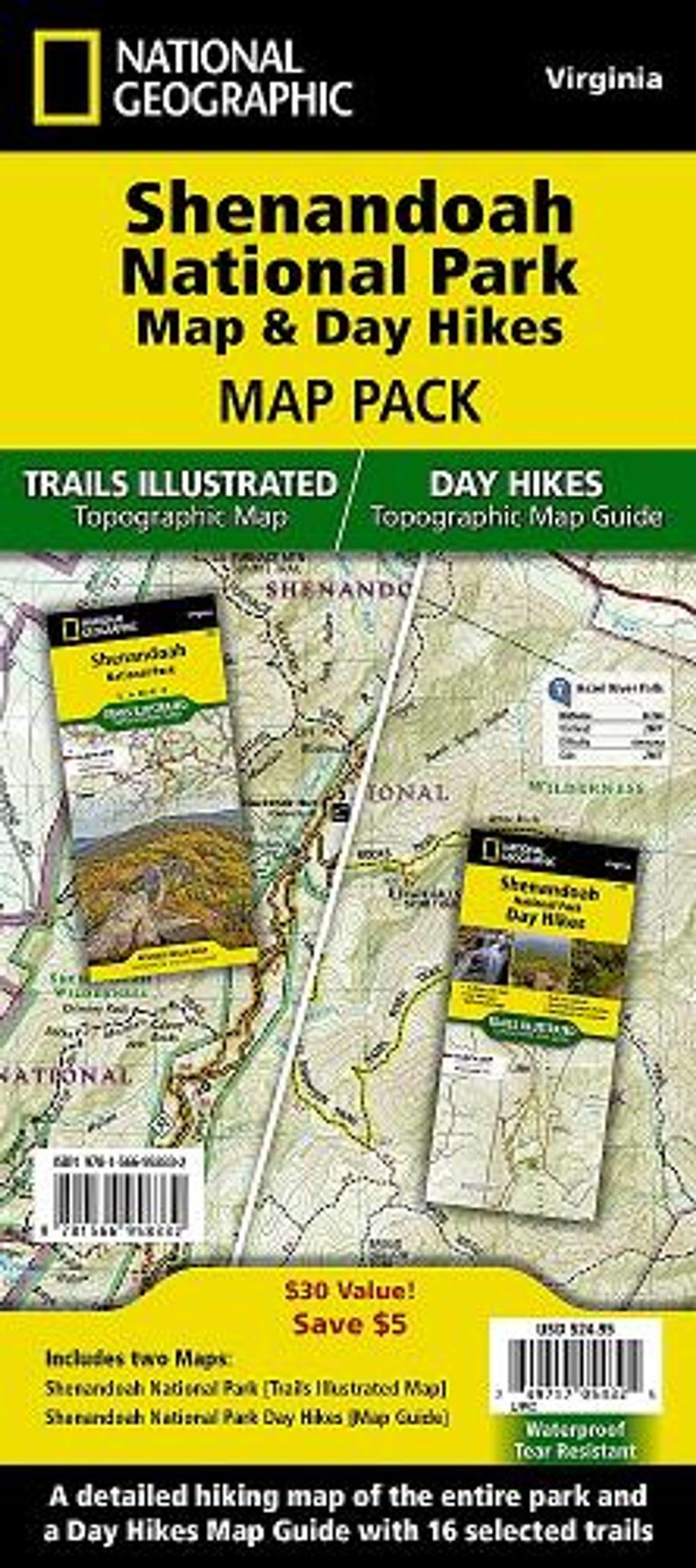 Shenandoah National Park Map & Day Hikes [map Pack Bundle] by National ...