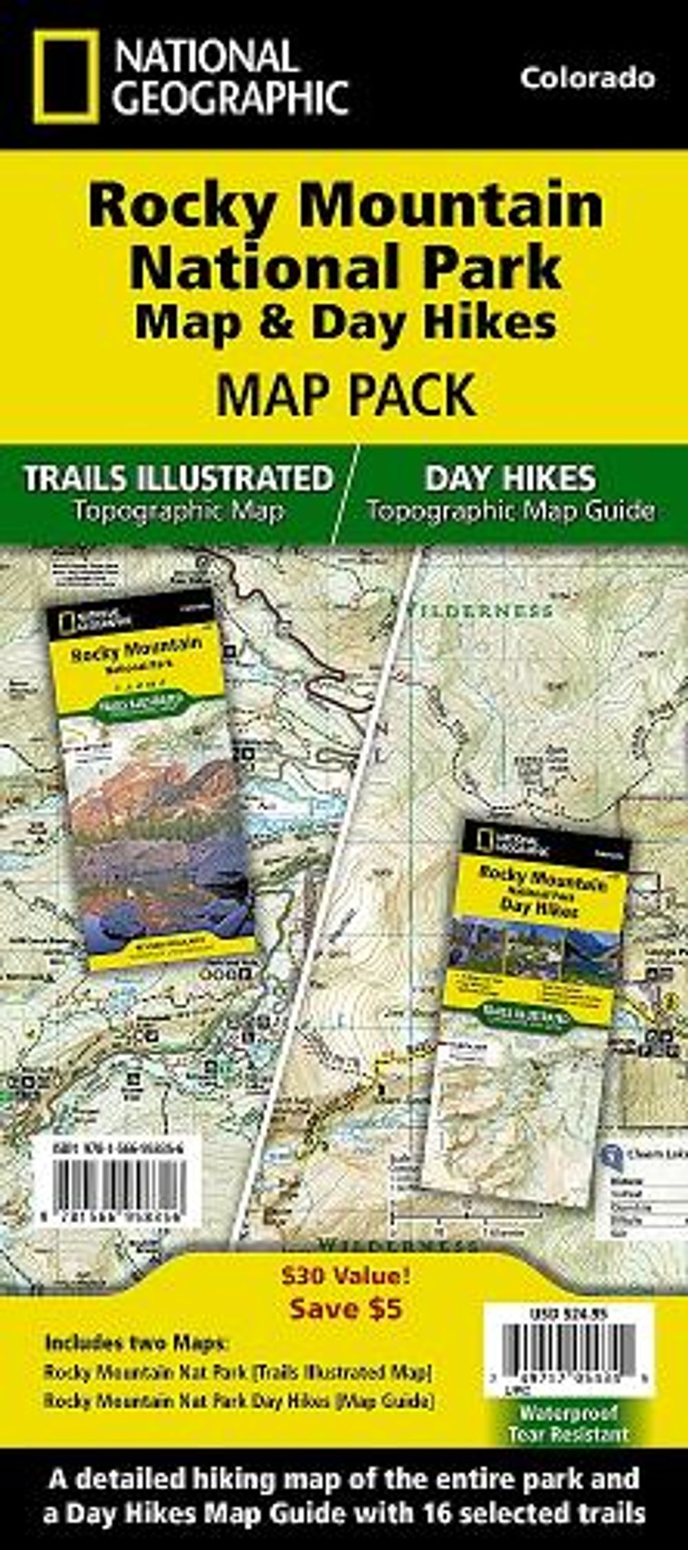 Rocky Mountain National Park Map & Day Hikes [map Pack Bundle] by ...