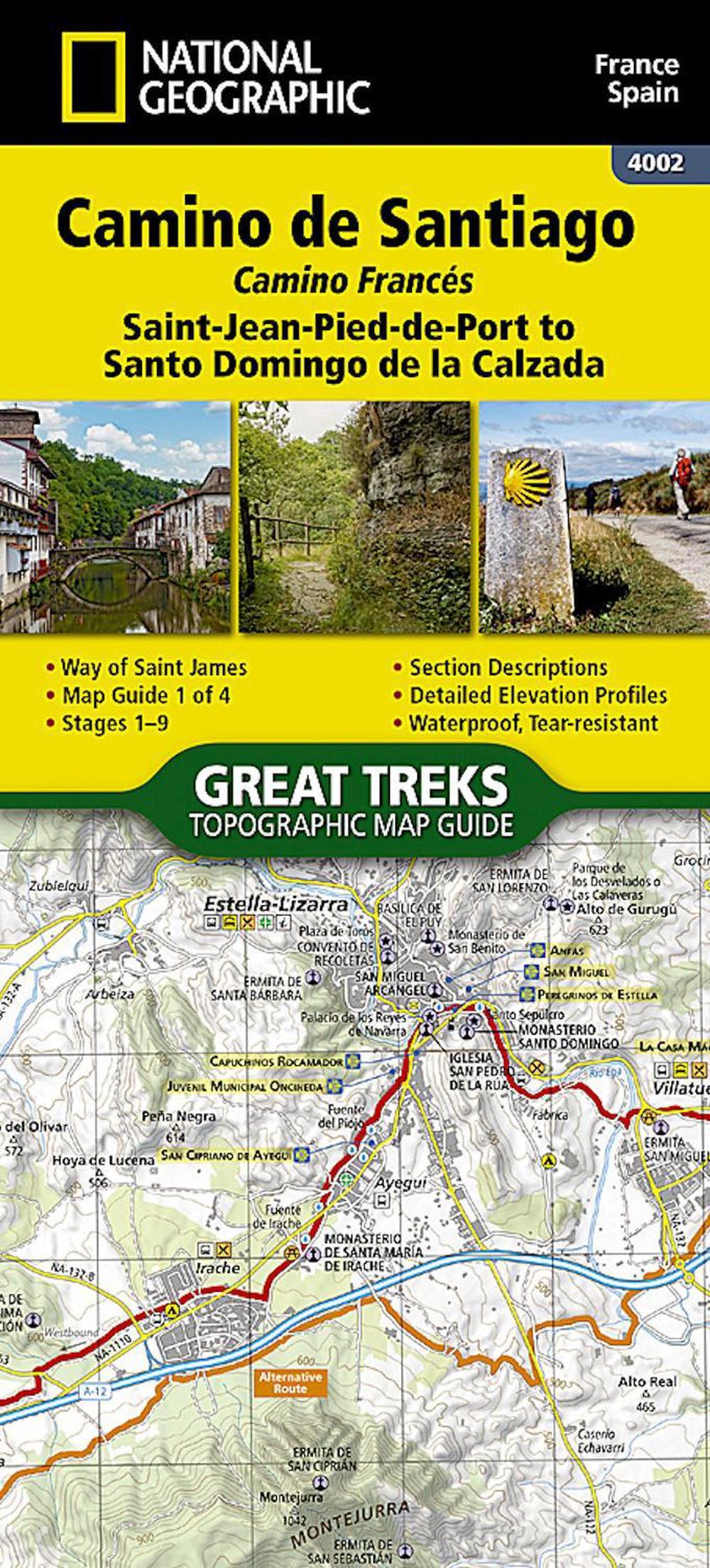 Camino de Santiago - Camino Frances Map 1 of 4 by National Geographic ...