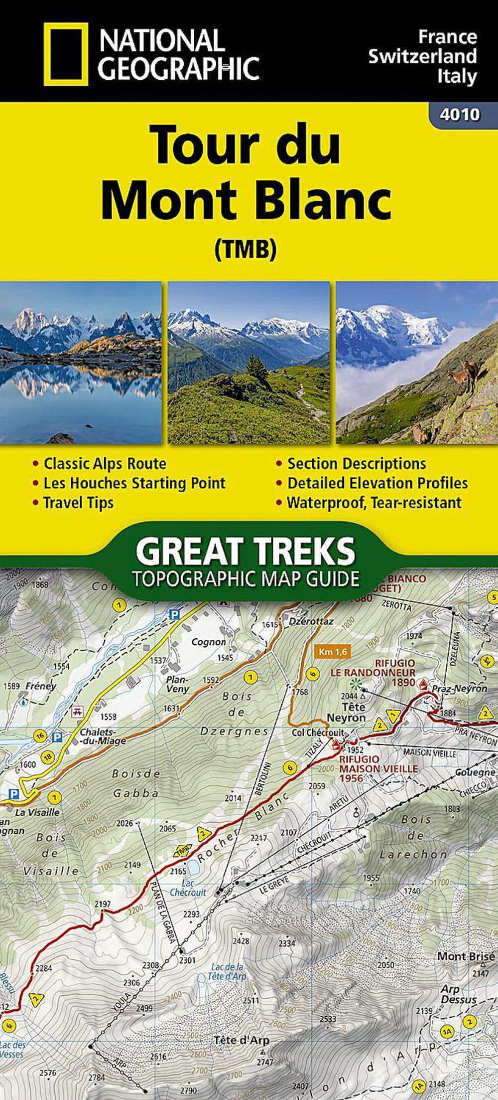 Tour du Mont Blanc Map Guide by National Geographic Maps, Folded ...