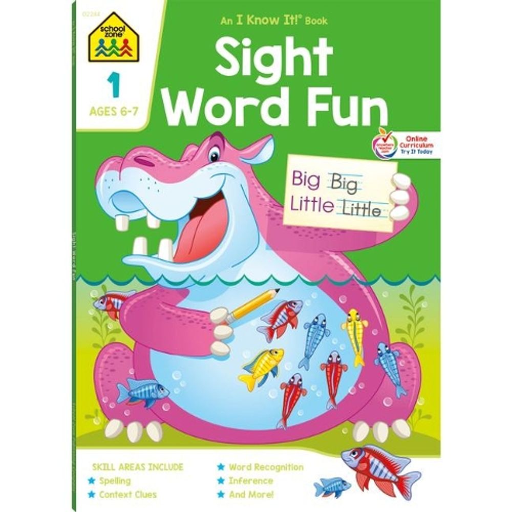 School Zone Sight Word Fun Grade 1 Workbook by School Zone, Paperback ...