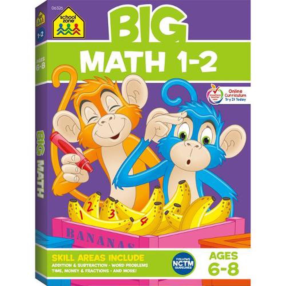 School Zone Big Math 1-2 Workbook by School Zone, Paperback ...