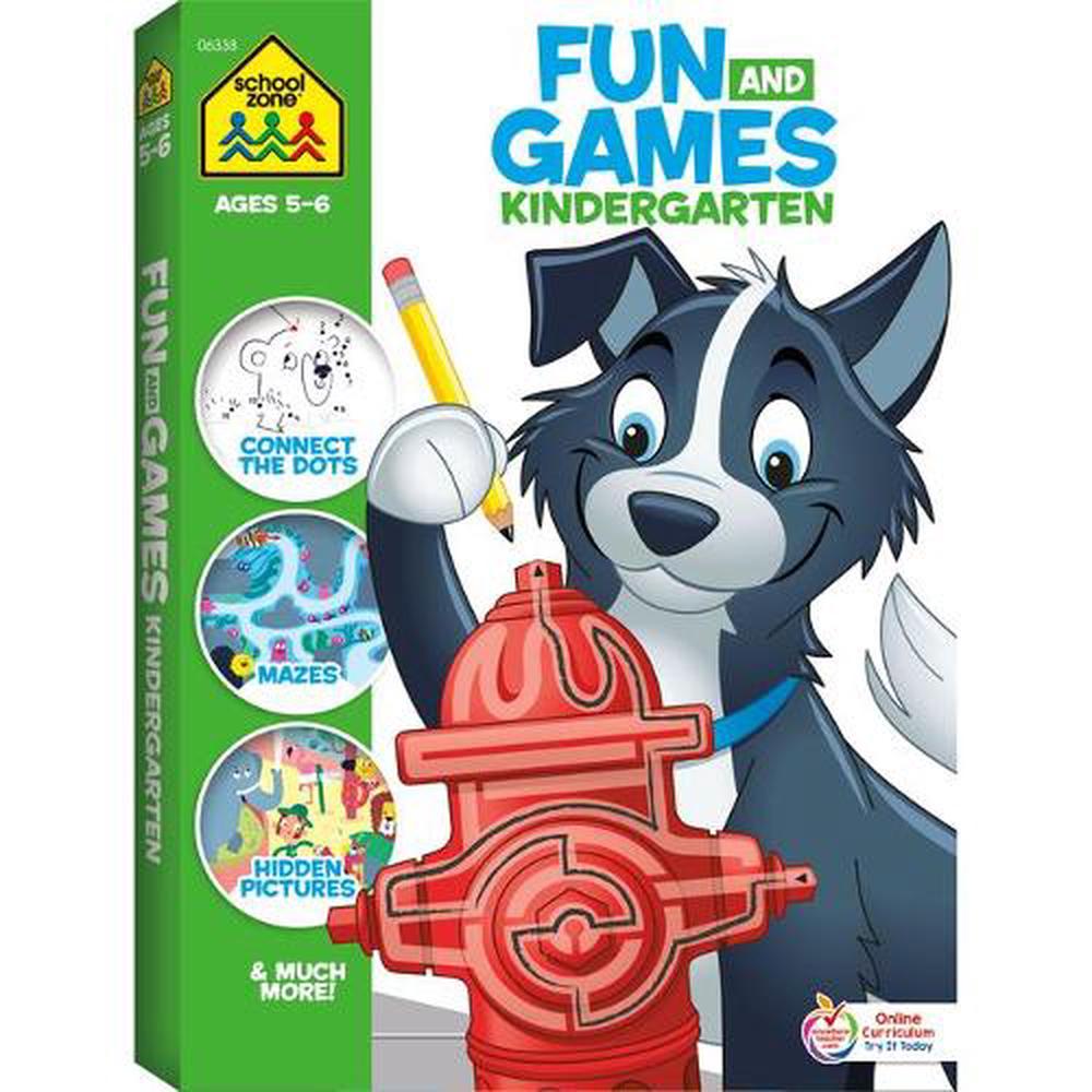 School Zone Fun and Games Kindergarten Activity Workbook by School Zone ...
