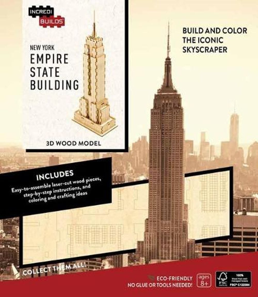 IncrediBuilds: New York: Empire State Building 3D Wood Model by Insight ...