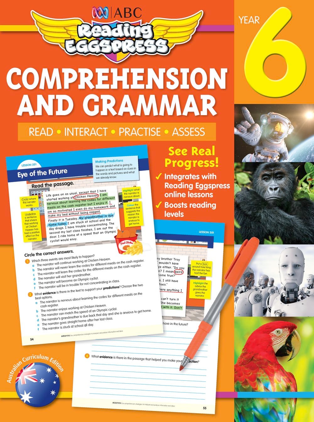 ABC Reading Eggspress Comprehension and Grammar Year 6 by Pascal Press ...