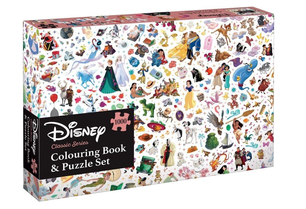 Disney Classic Series: Adult Colouring Book & Puzzle Set (1000 Pieces ...