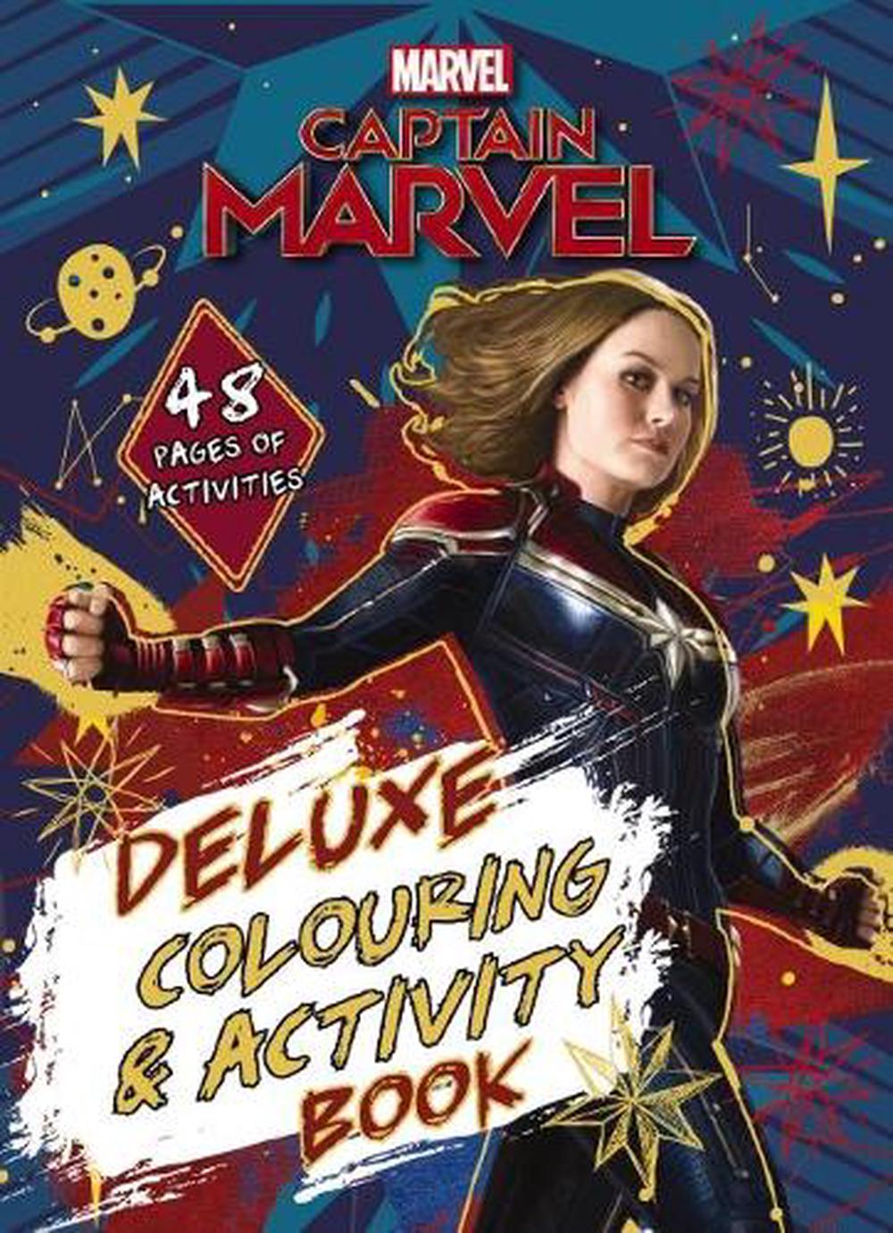Marvel: Captain Marvel Deluxe Colouring and Activity Book, Paperback ...