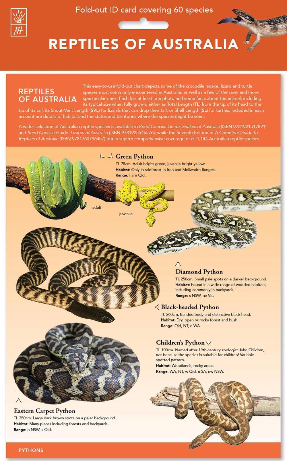 Reptiles of Australia ID Chart by New Holland Publishers, Paperback ...