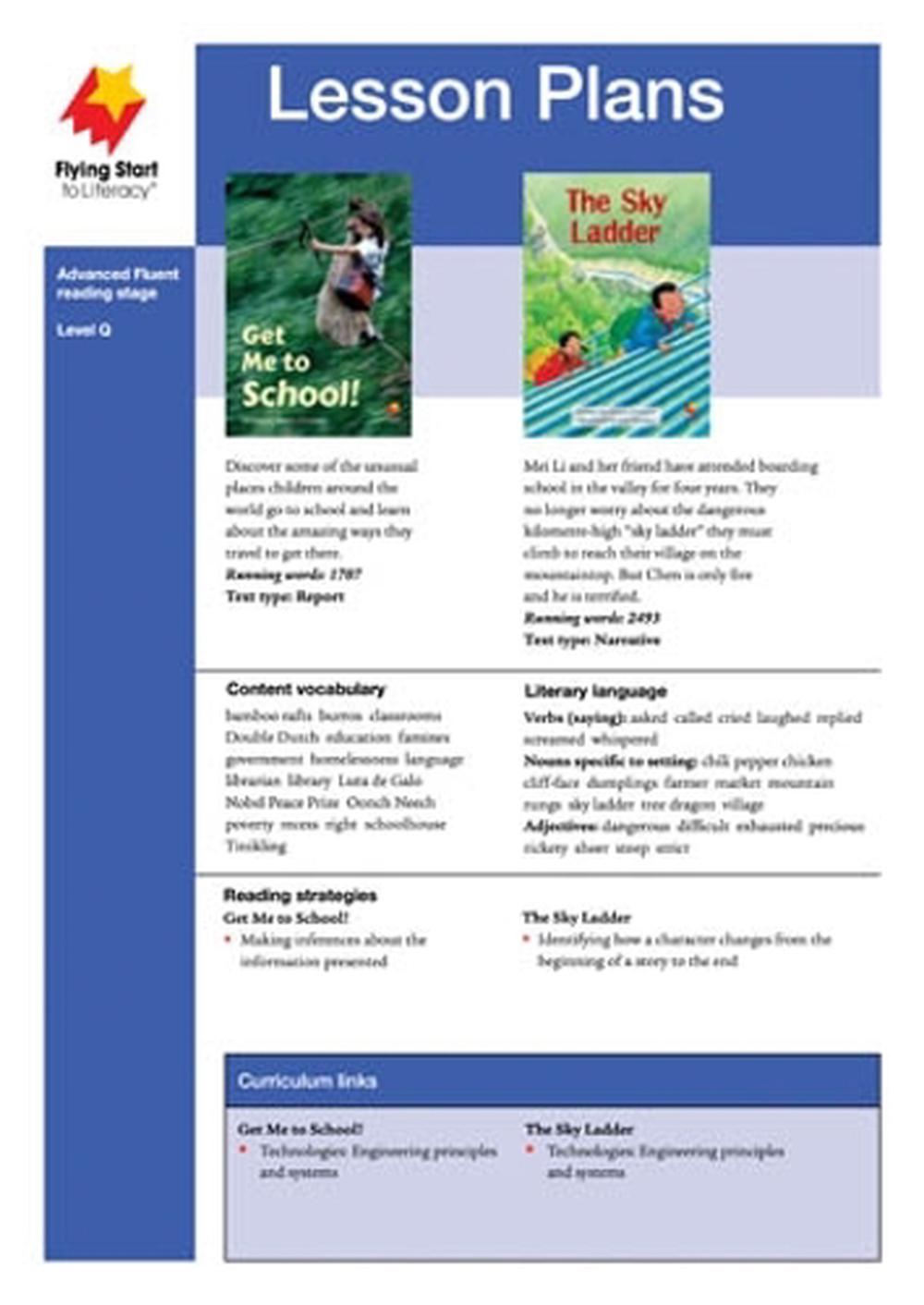 Lesson Plan - Get Me to School! / The Sky Ladder by Shanahan, Paperback ...