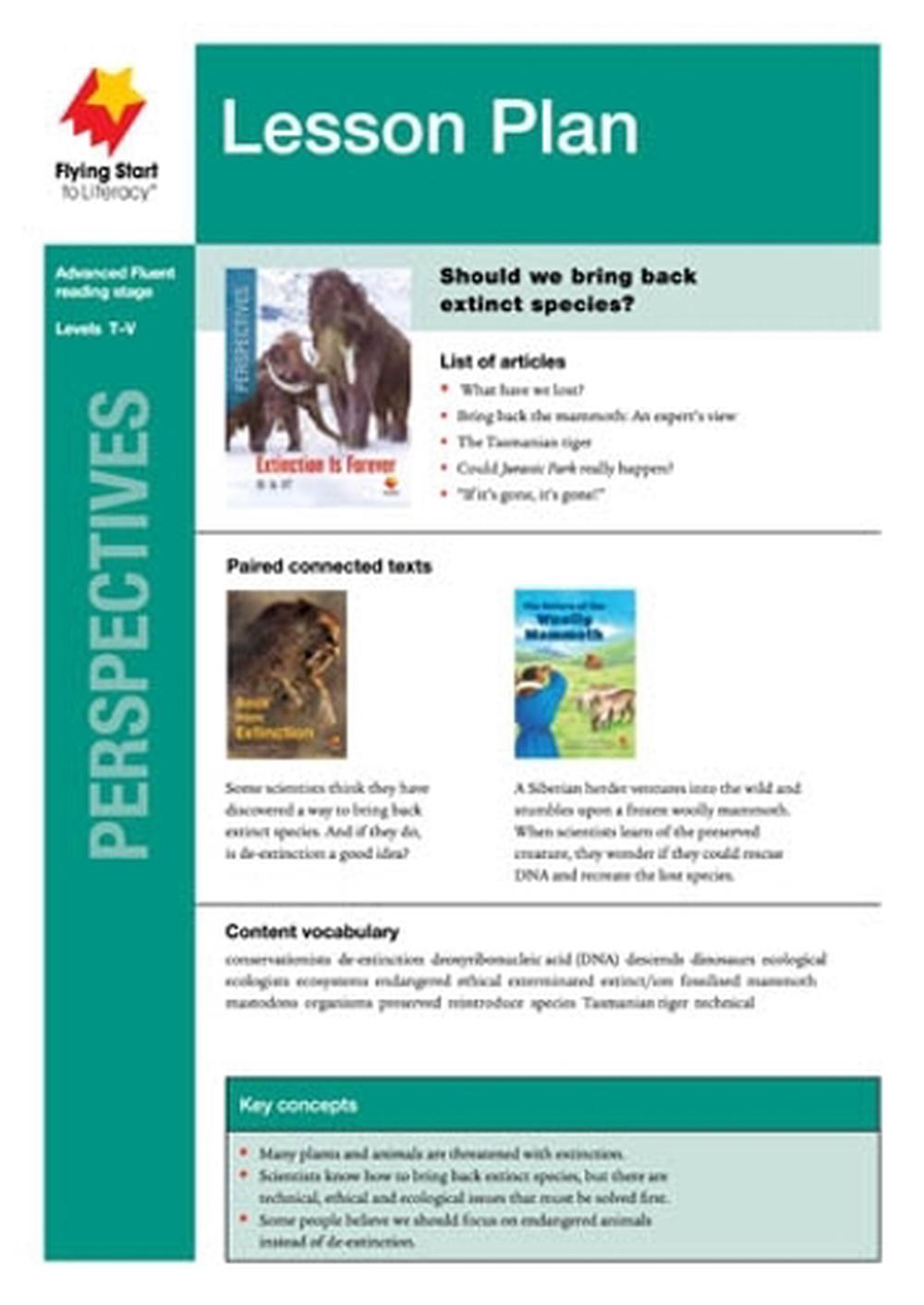 Lesson Plan - Extinction is Forever: Or is It? by Shanahan, Paperback ...