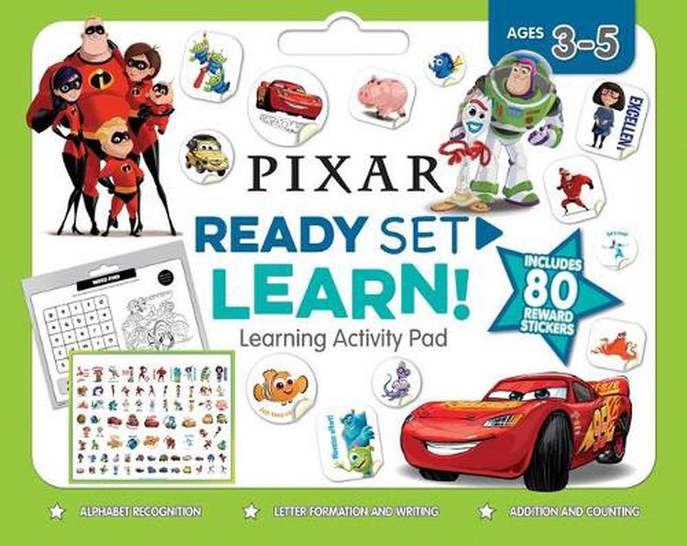 Disney Pixar: Ready Set Learn! Learning Activity Pad, Paperback ...