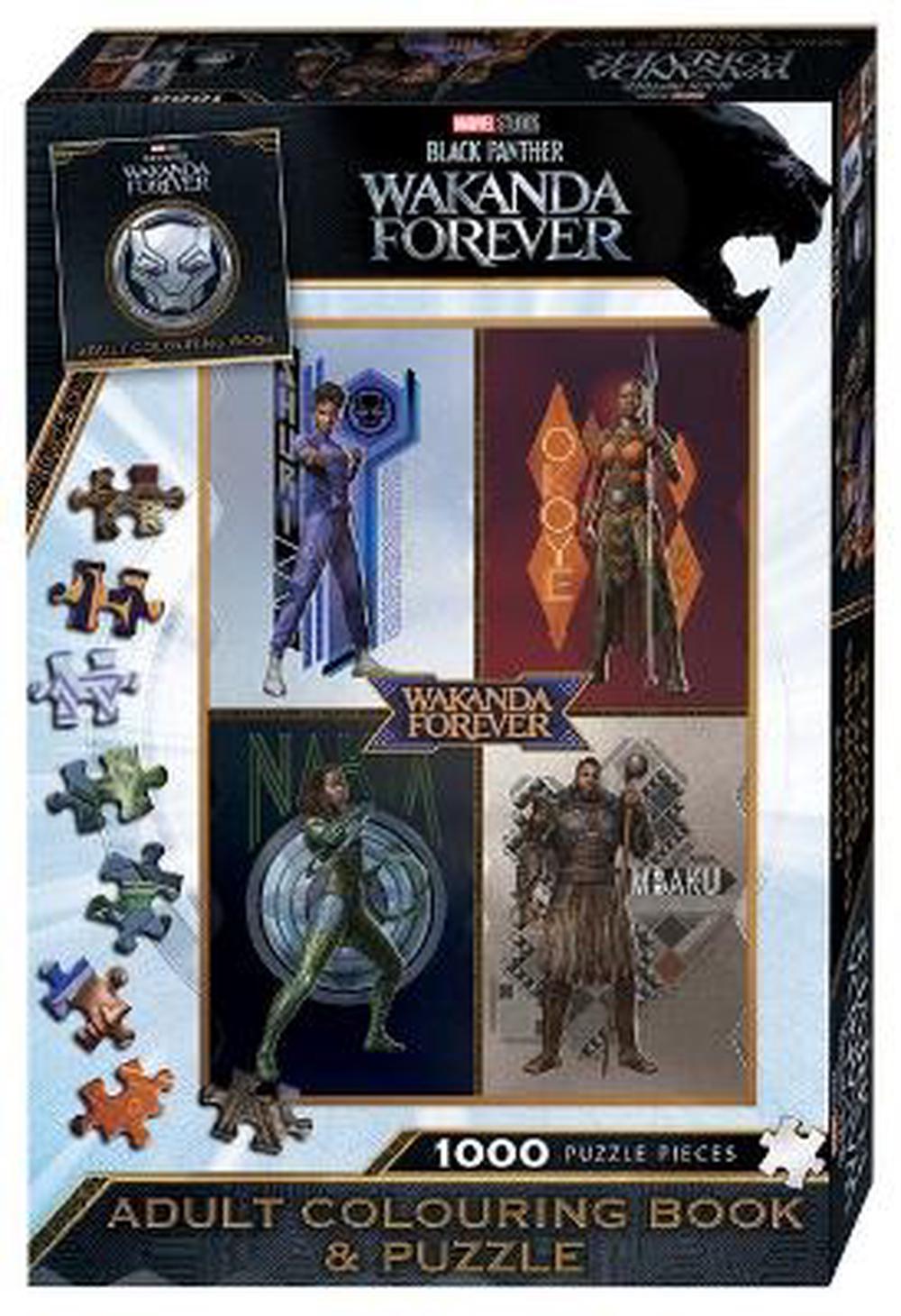Black Panther Wakanda Forever: Adult Colouring Book and Puzzle (Marvel ...