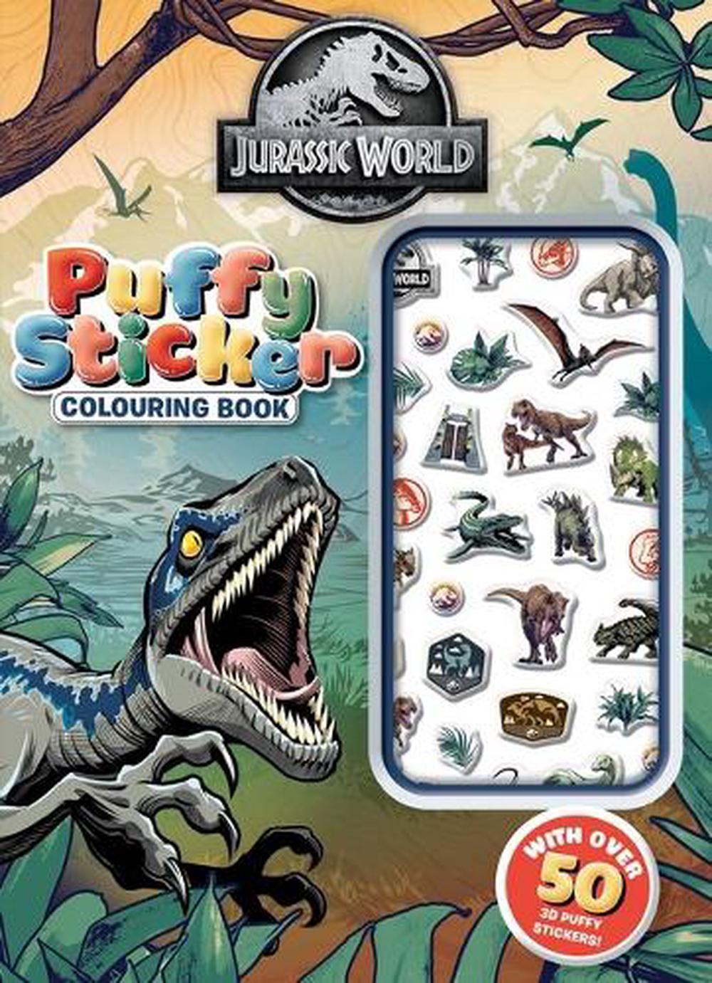 Jurassic World: Puffy Sticker Colouring Book (Universal), Paperback ...