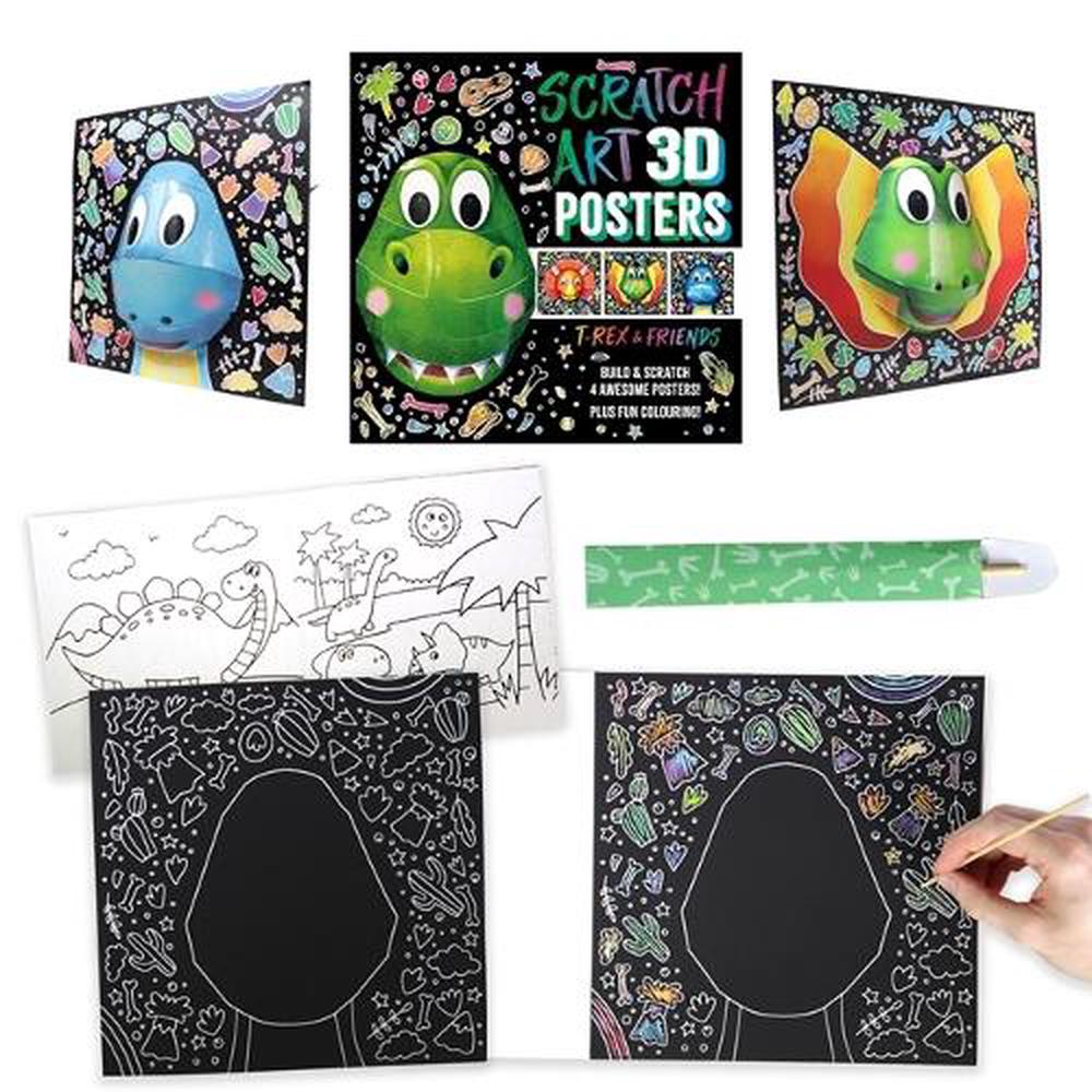 Scratch Art 3D Posters: T-Rex & Friends by Igloo Books Ltd, Paperback ...