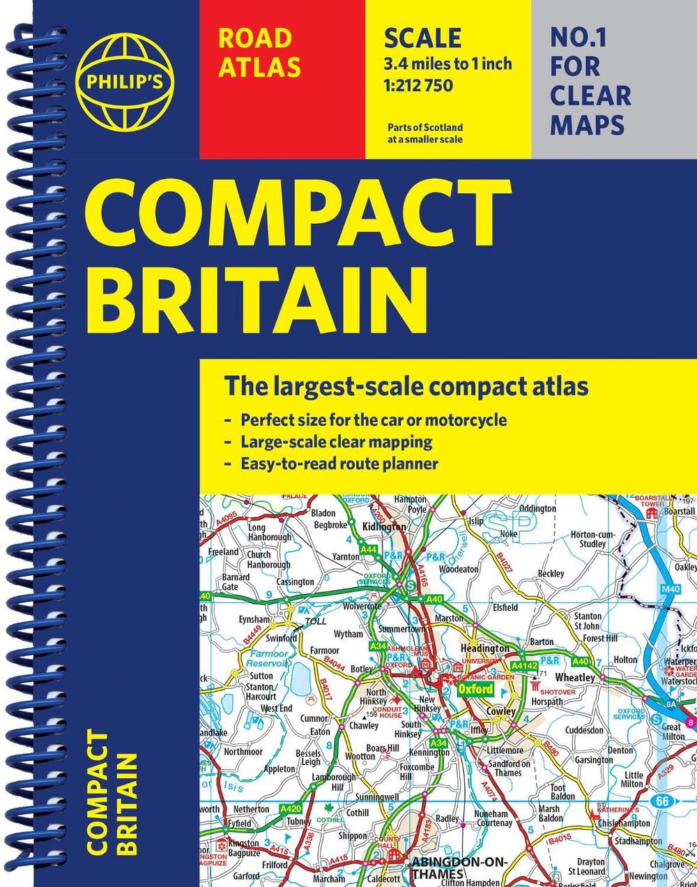 Philip's Compact Britain Road Atlas by Philip's Maps, Spiral ...