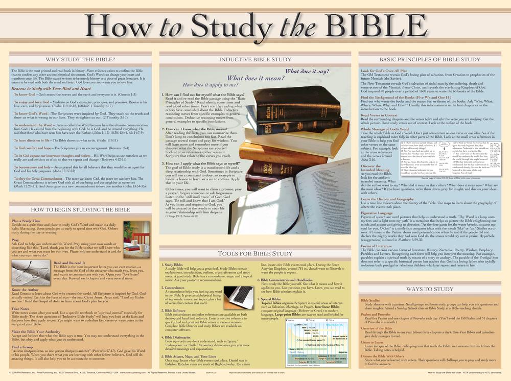 How to Study the Bible Wall Chart-Laminated by Gretchen Goldsmith ...