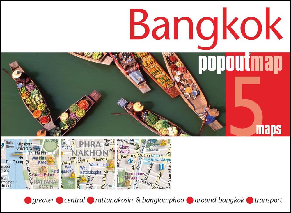 Bangkok Popout Map: Handy Pocket-Size Pop-Up Map of Bangkok by Popout ...