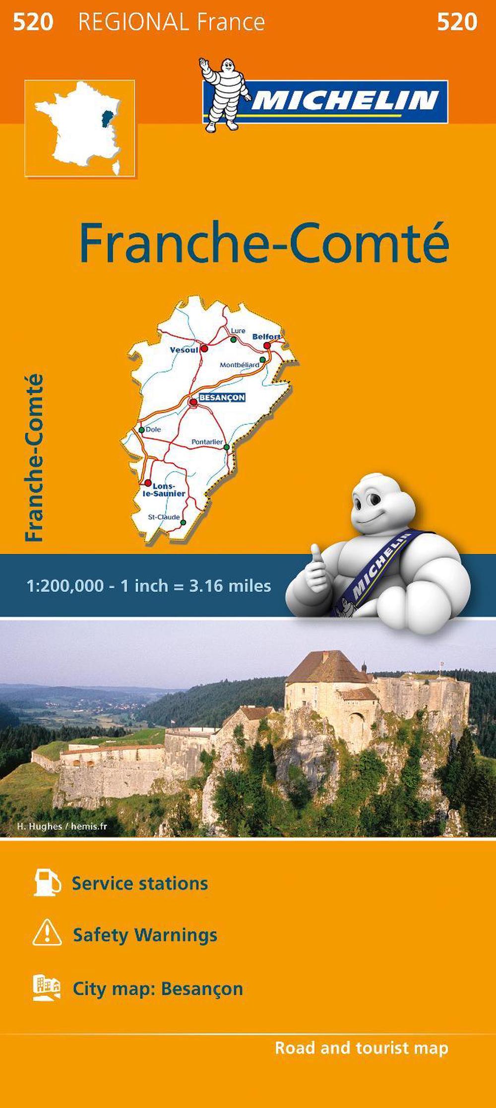Michelin Regional Maps: France: Franche-Comte Map 520 by Michelin ...