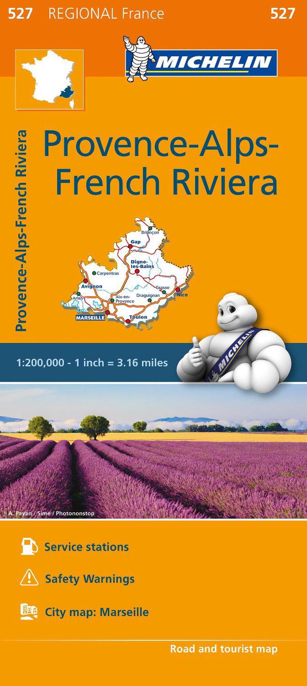 Michelin Regional Maps: France: Provence-Alps-French Riviera Map 527 by ...