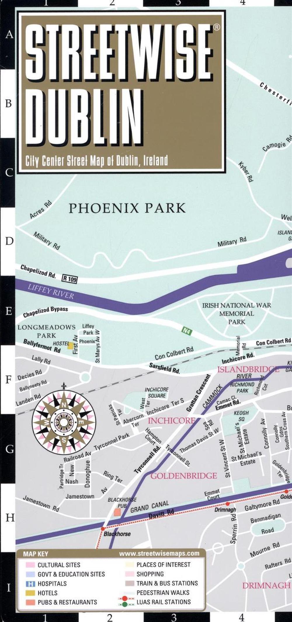 Streetwise Dublin Map - Laminated City Center Street Map of Dublin ...
