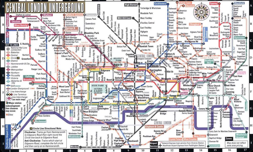 Streetwise London Underground Map - Laminated Map of the London ...