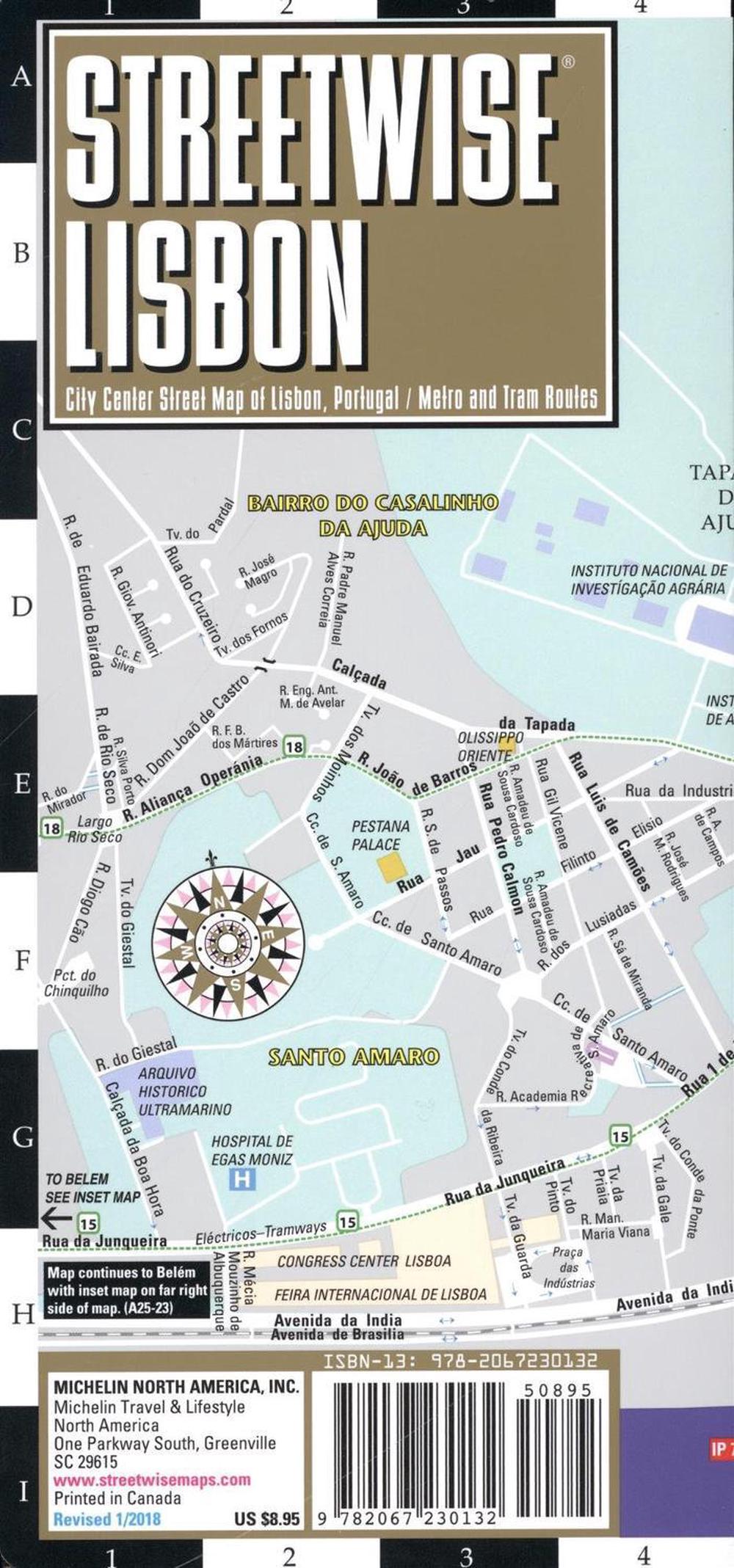 Streetwise Lisbon Map - Laminated City Center Street Map of Lisbon ...