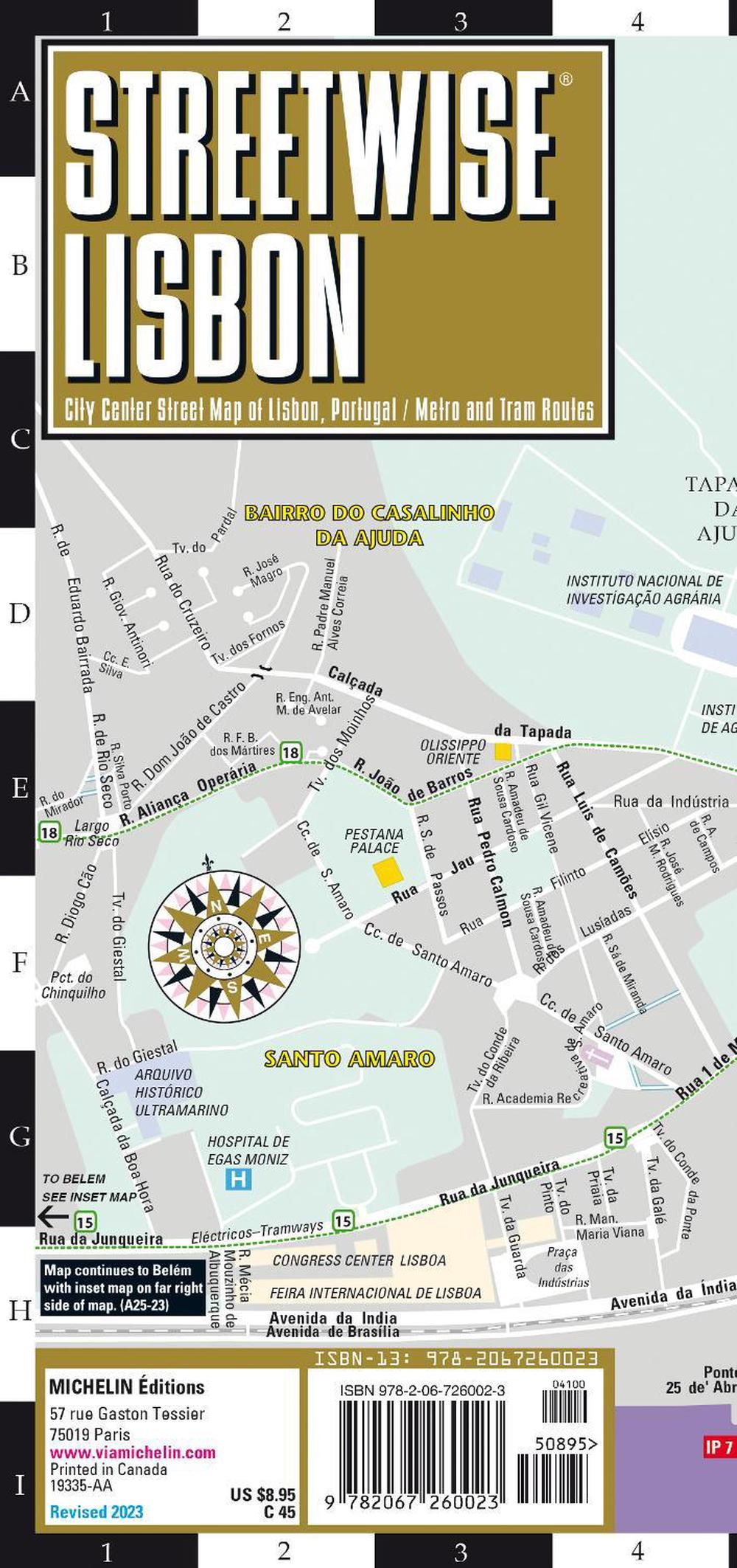 Streetwise Lisbon Map - Laminated City Center Street Map of Lisbon ...