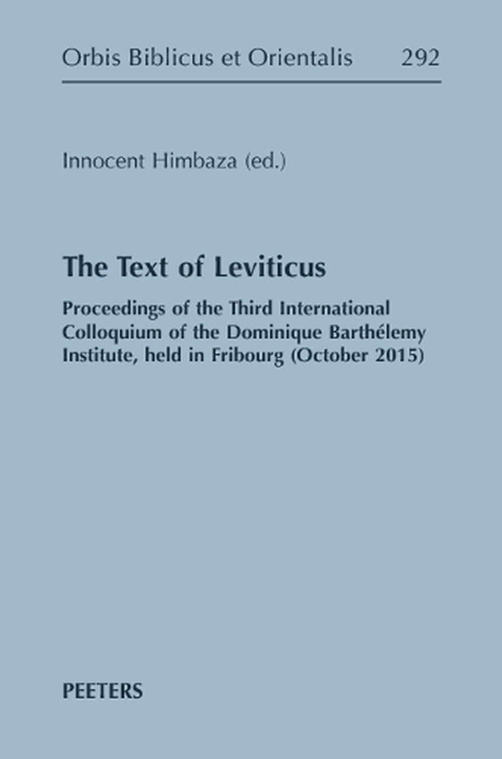 The Text of Leviticus by I. Himbaza, Hardcover, 9789042943445 | Buy ...