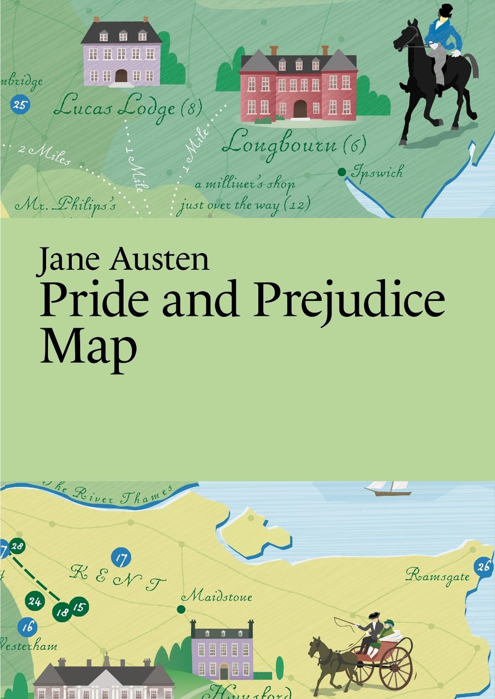 Jane Austen, Pride and Prejudice Map by Martin Thelander, Folded ...