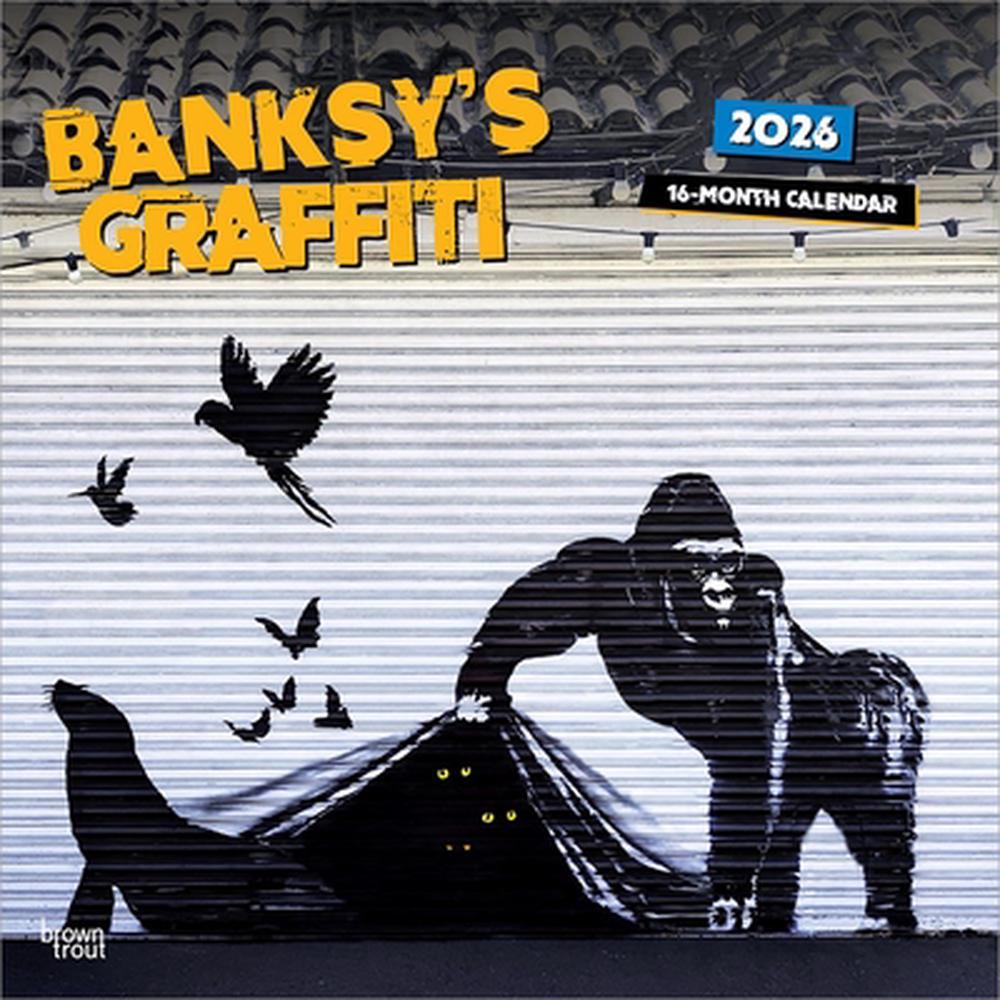 Banksy's Graffiti Official 2026 12 X 24 Inch (Hanging) Monthly Square ...