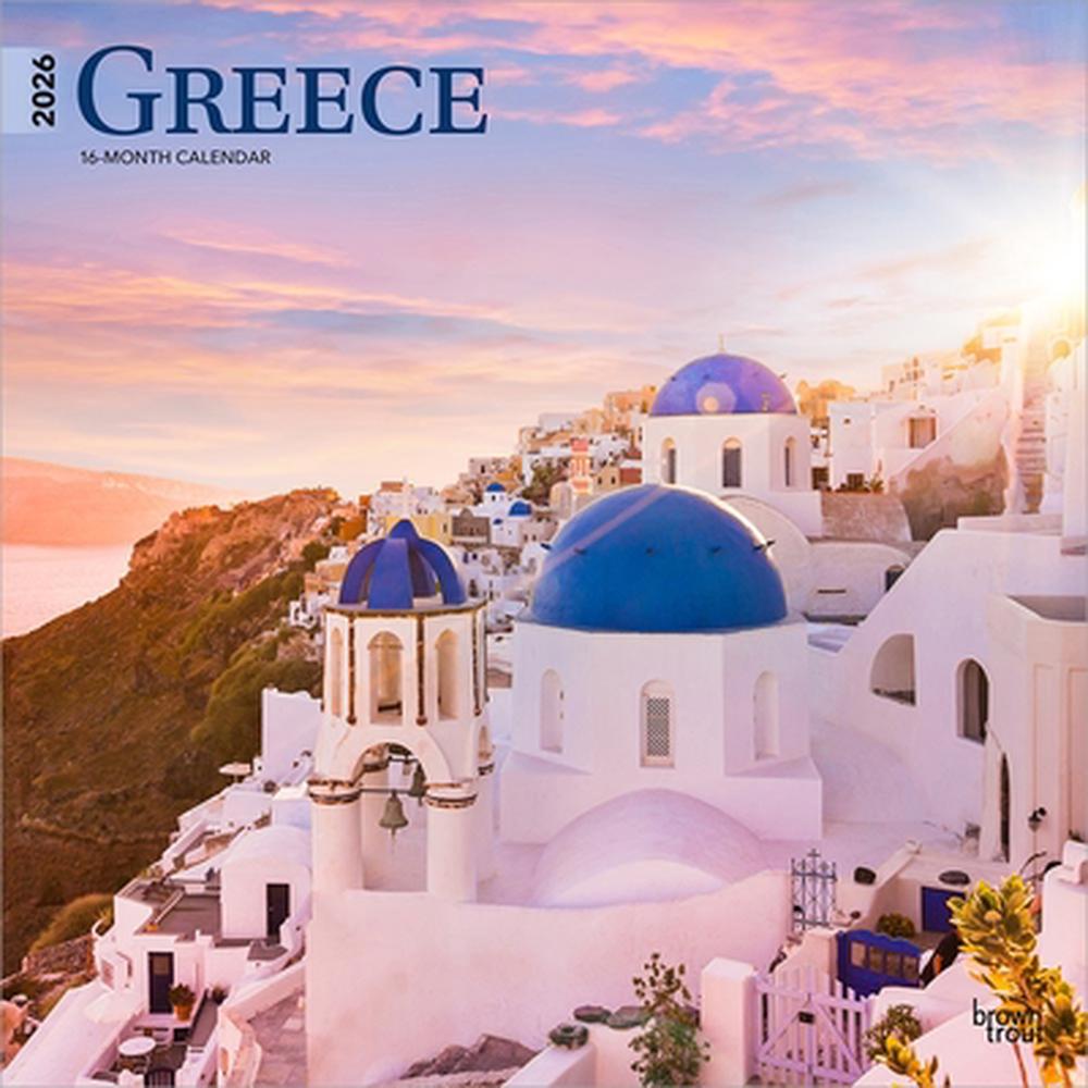 Greece 2026 12 X 24 Inch (Hanging) Monthly Square Wall Calendar Plastic ...