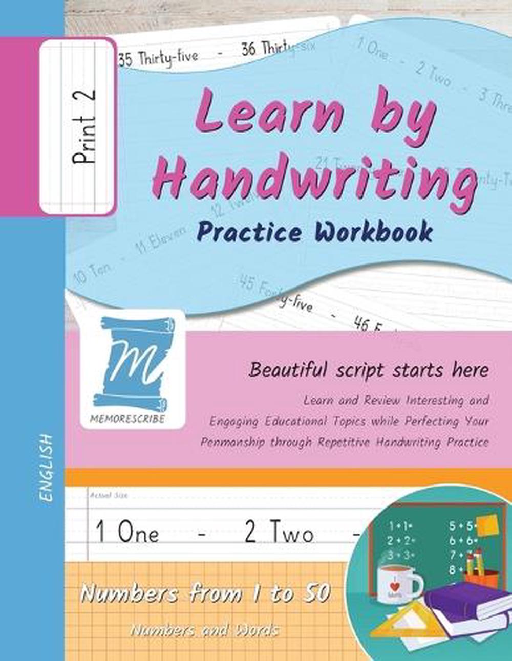 Learn by Handwriting, Practice Workbook - Numbers from 1 to 50 - Words ...