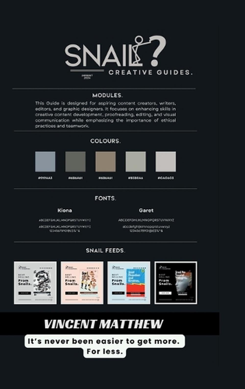 Snail Creative Guides. by Vincent Matthew, Hardcover, 9798894989143 ...