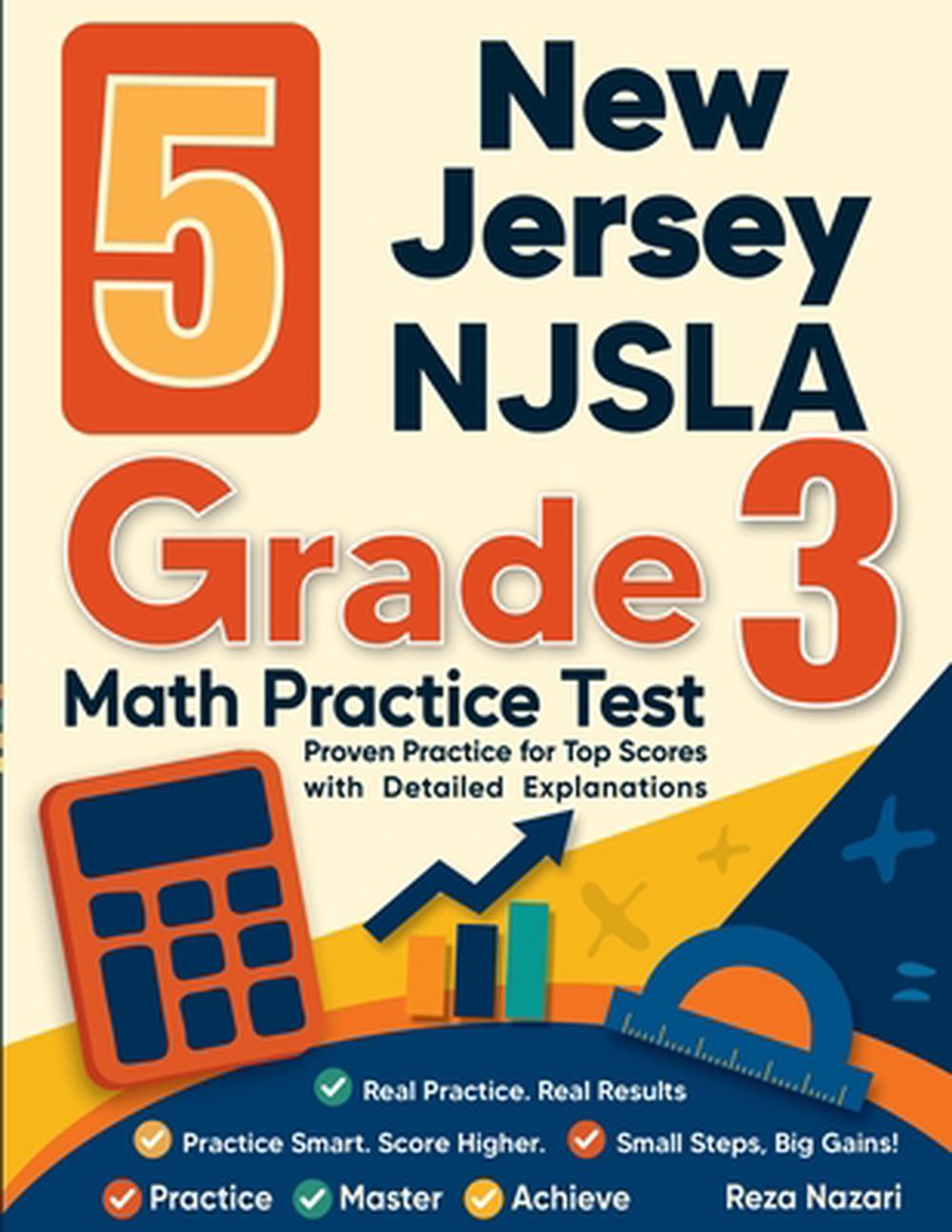 5 New Jersey NJSLA Grade 3 Math Practice Tests by Nazari, Paperback ...